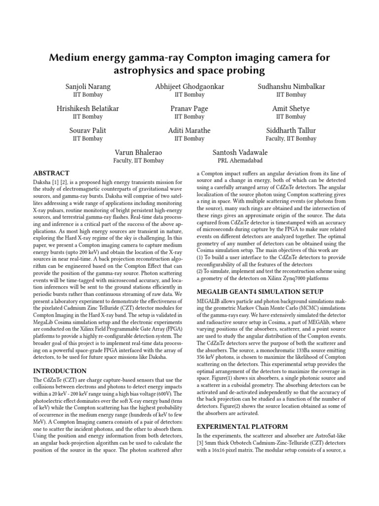 Medium Energy Gamma-Ray Imaging System | PDF | Field Programmable Gate ...