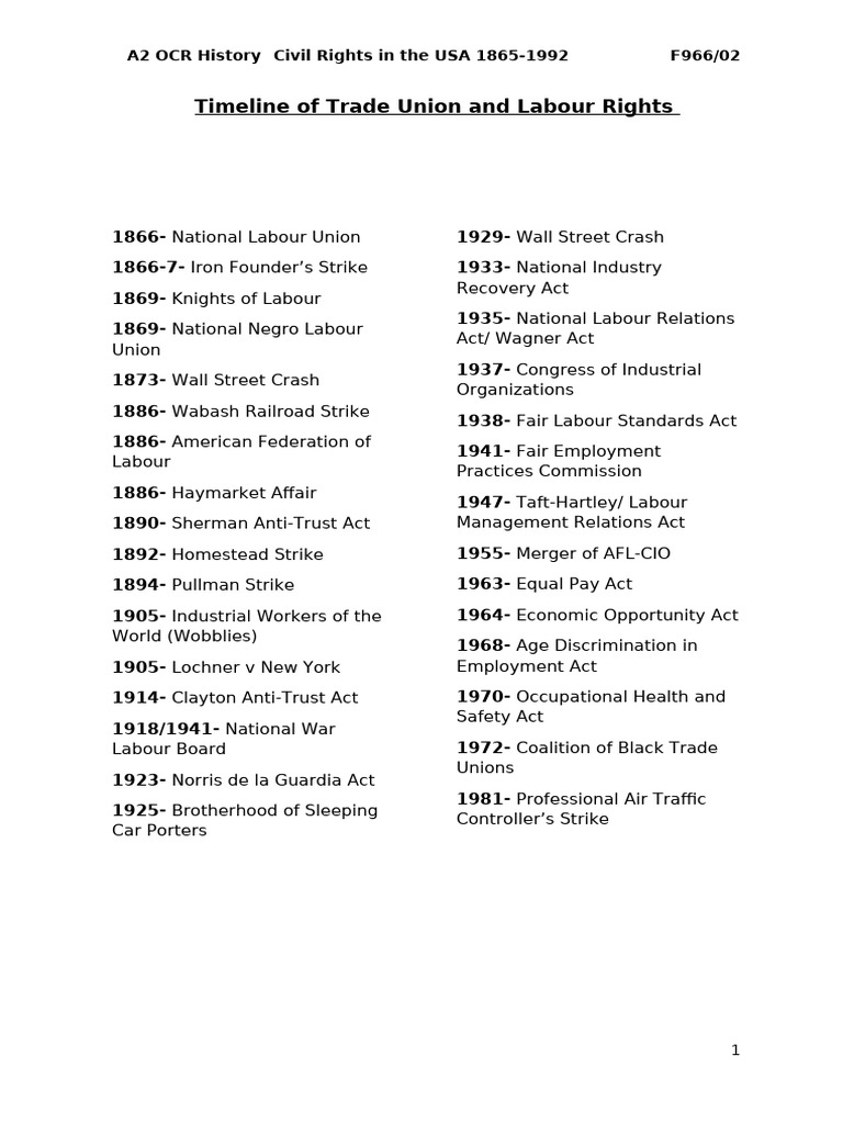 Trade Unions and Labour Rights - Revision Guide | PDF | Trade Union ...