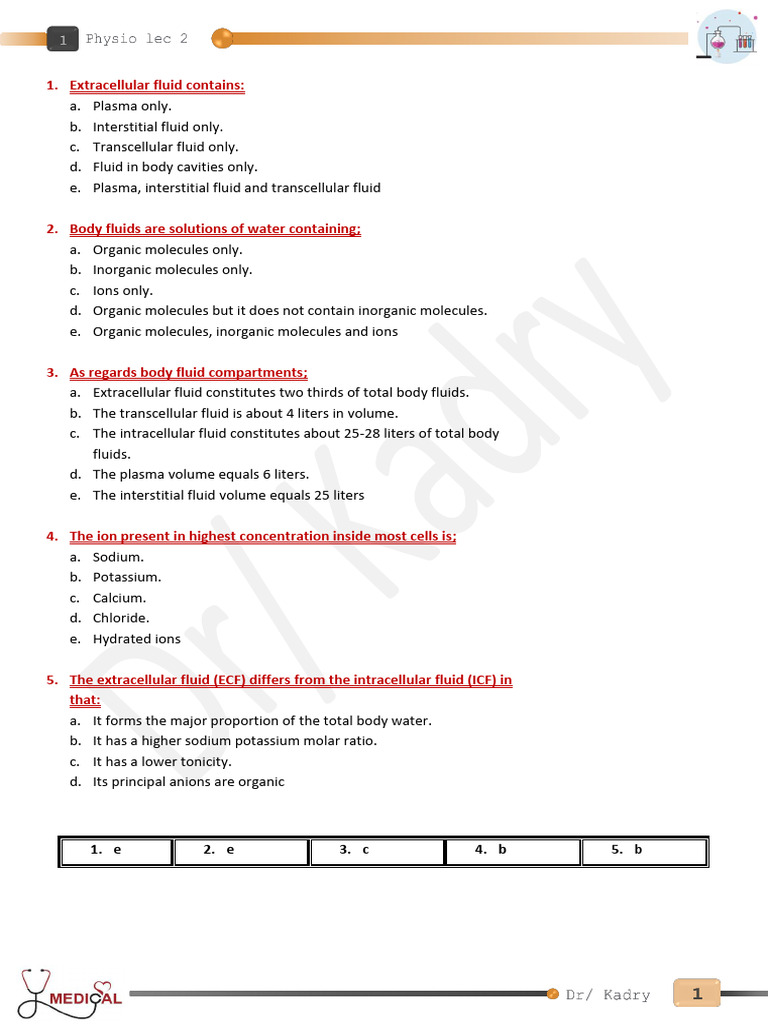 Physio Lec 2 - 241009 - 231910 | PDF | Cell Biology | Physiology