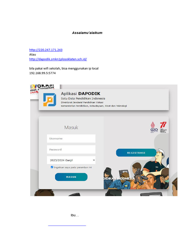 Langkah Mengecek Dan Updet Data Dapodik Versi 2024.c Genap | PDF