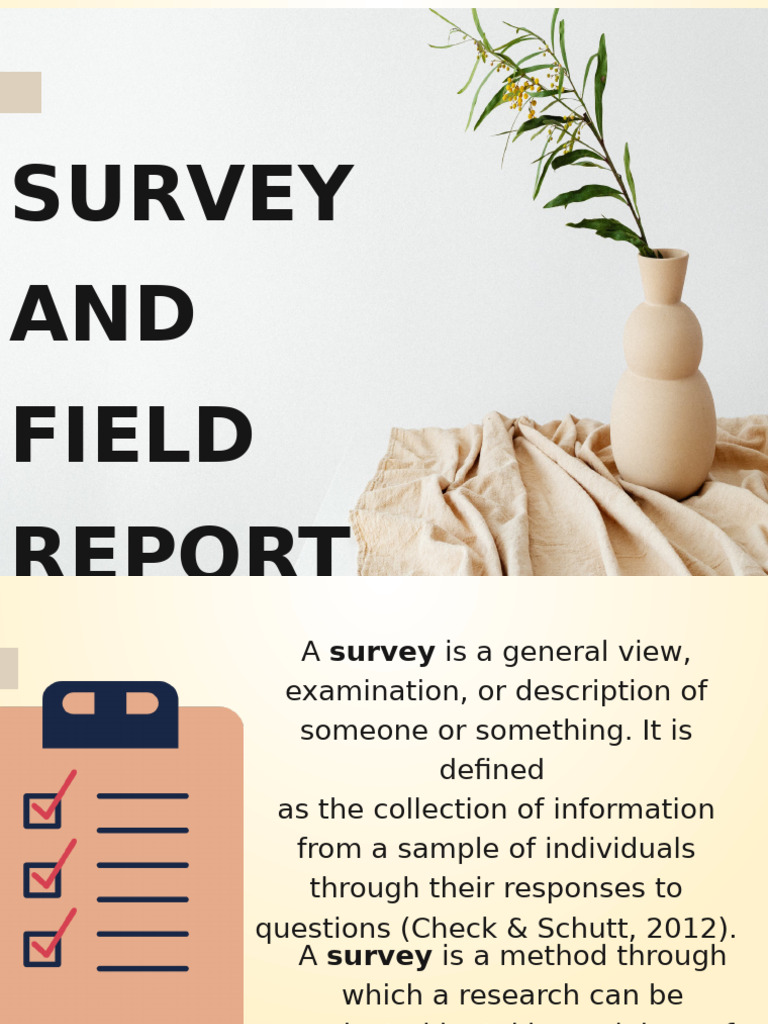 Lesson 5 Survey and Field Report | PDF | Survey Methodology | Questionnaire