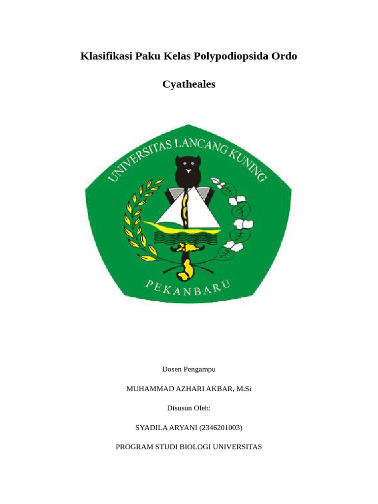 Klasifikasi Paku Kelas Polypodiopsida Ordo Cyatheales | PDF