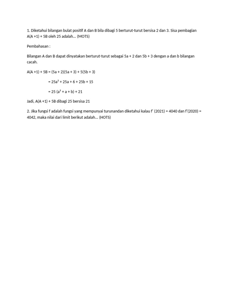 Soal Olim Minggu 3 | PDF
