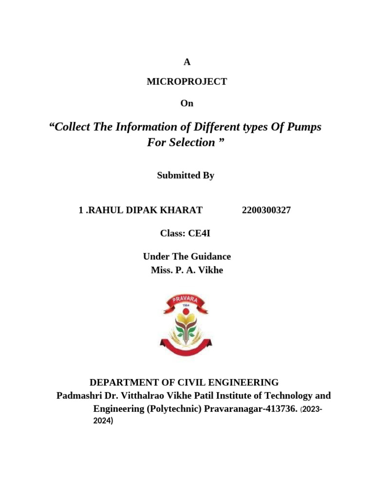 Civil Department Project Format Part 2 | PDF | Water Purification ...