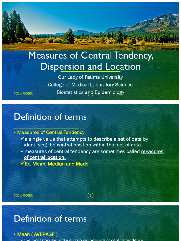 Week 3 Measures of Central Tendency Dispersion and Location | PDF | Mode (Statistics) | Mean
