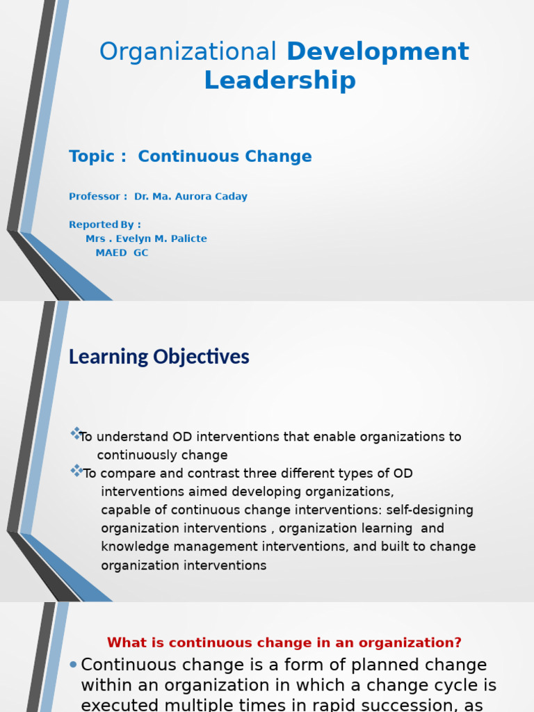 MODULE 7 CONTINUOUS CHANGE REPORT IN ODL April 13 2024 | PDF | Innovation | Business