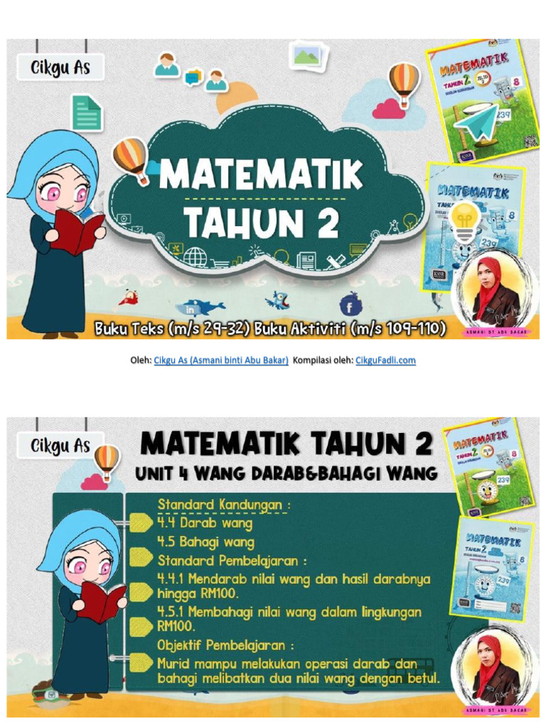 Nota Matematik Darab Dan Bahagi Wang Tahun 2 | PDF