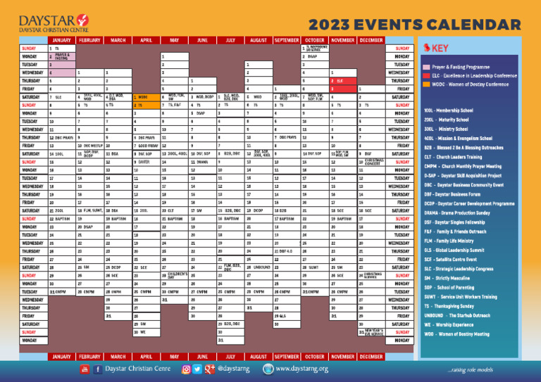 Daystar Calendar 2023 | PDF