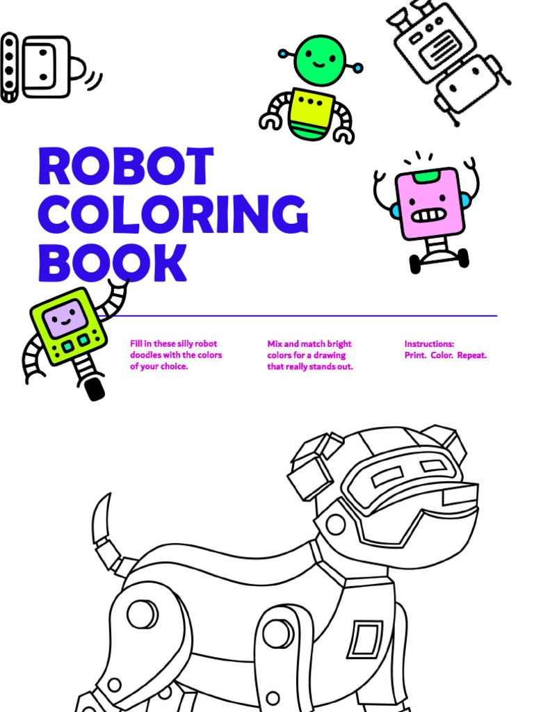 Robots Coloring Book | PDF | Art