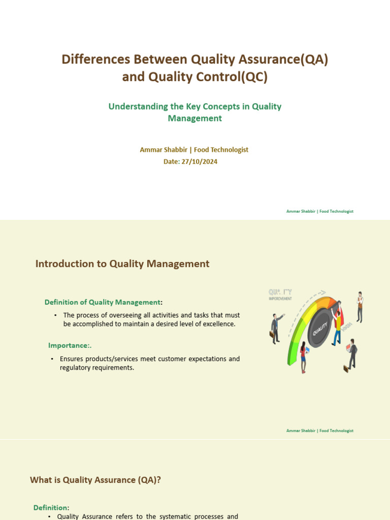 QA & QC Basic Difference pdf | PDF | Quality Assurance | Business