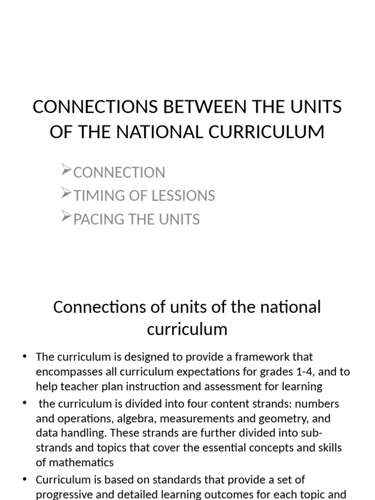 National Curriculum Math Unit Connections | PDF | Curriculum | Mathematics