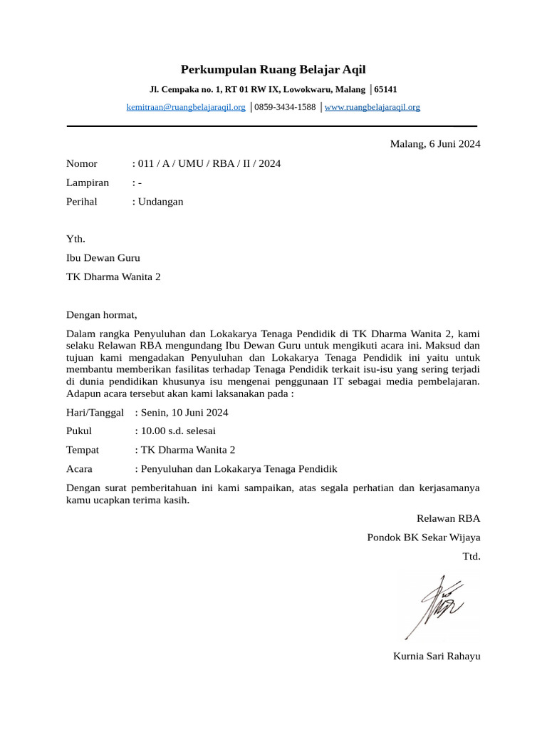 Undangan Rapat | PDF
