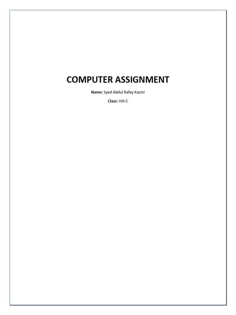 Syed Abdul Rafay Kazmi Computer Assignment | PDF | Algorithms | Humour