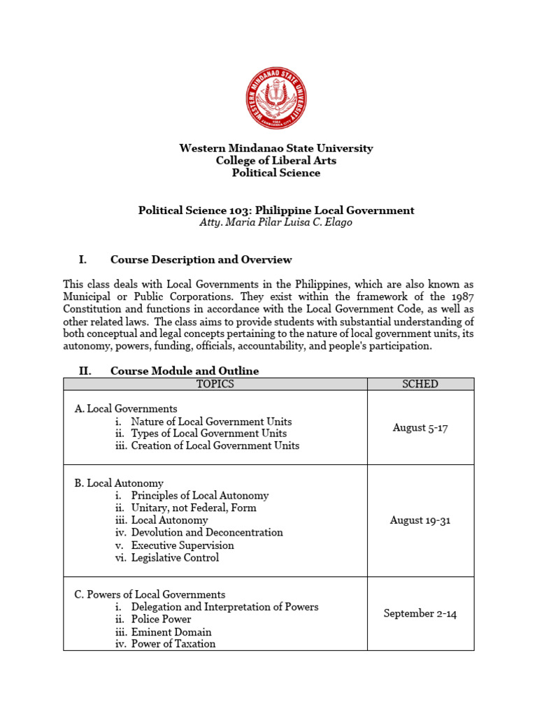 2024 Local Government Syllabus | PDF | Government | Justice