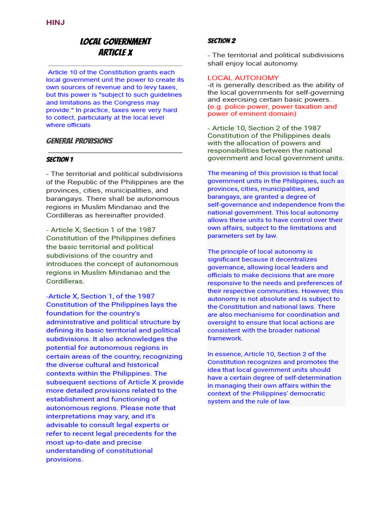 Local Government Art. x | PDF | Governance | Justice
