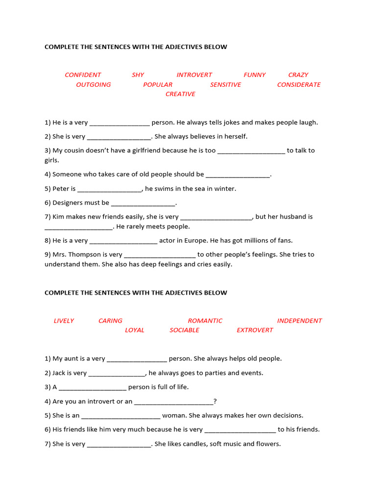 UNIT 3 VOCABULARY EXERCISES | PDF