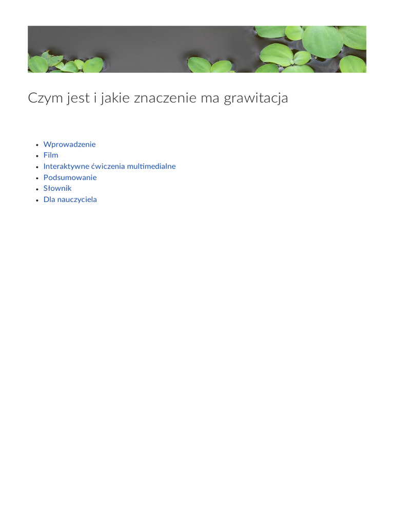 Czym Jest I Jakie Znaczenie Ma Grawitacja | PDF