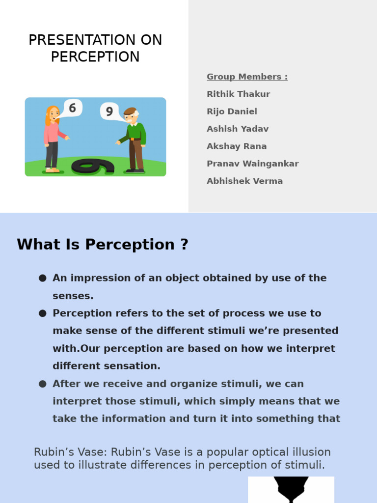 Presentation On Perception | PDF | Perception | Senses
