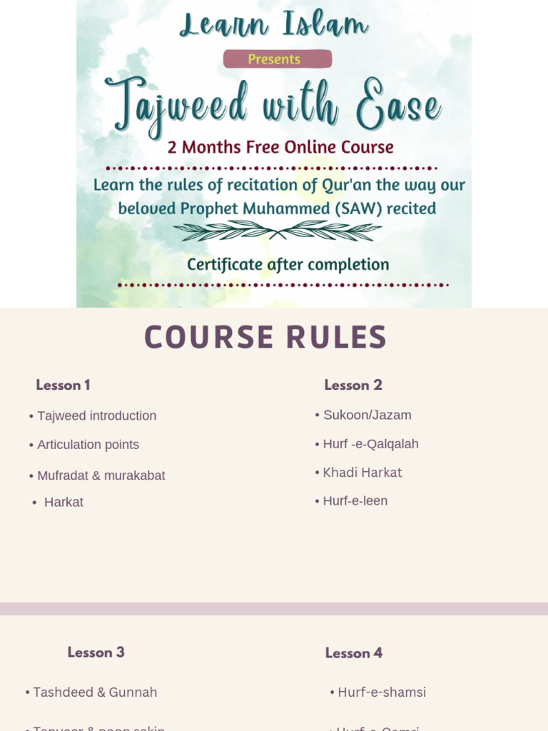 Tajweed course -1 | PDF | Abrahamic Religions | Semitic Words And Phrases