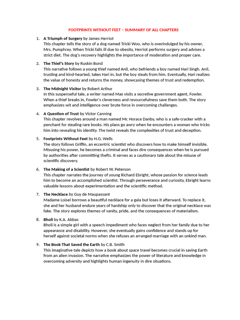 English Chapter Summaries Overview | PDF | Poetry