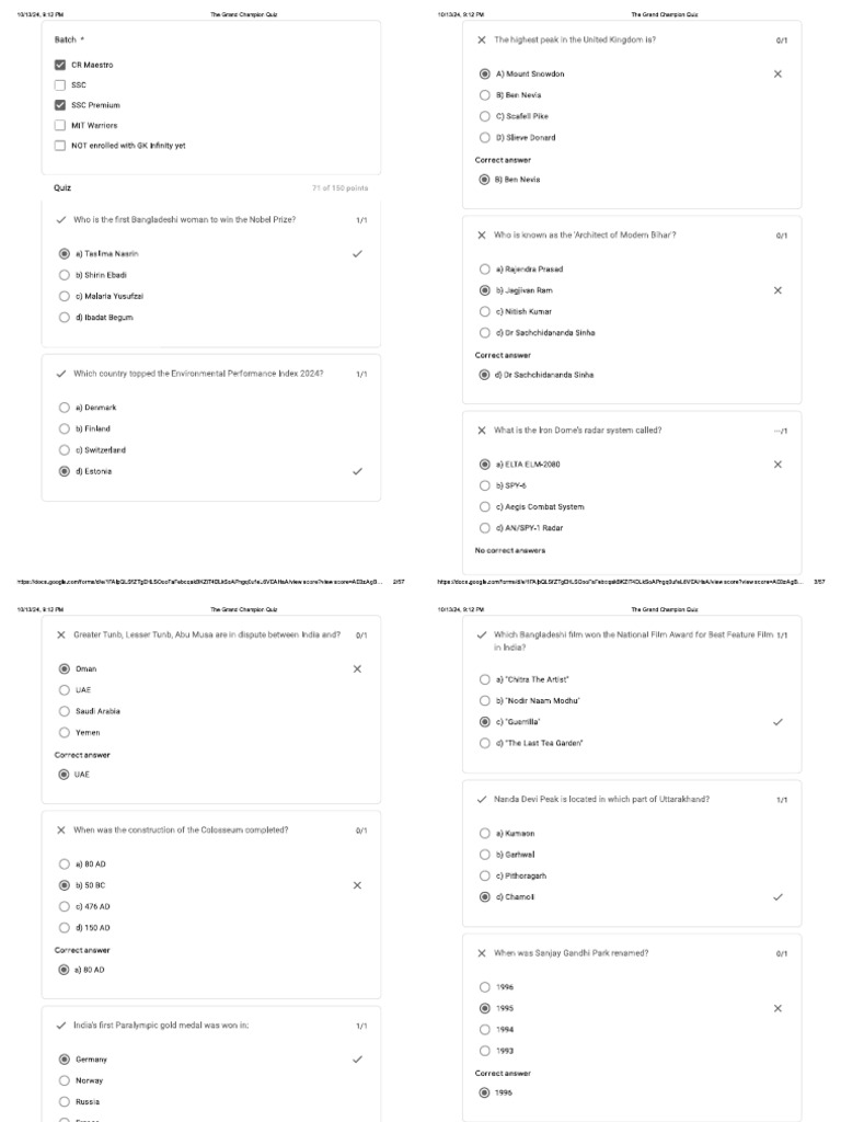 GK Standard Quiz All Qs and Answers | PDF