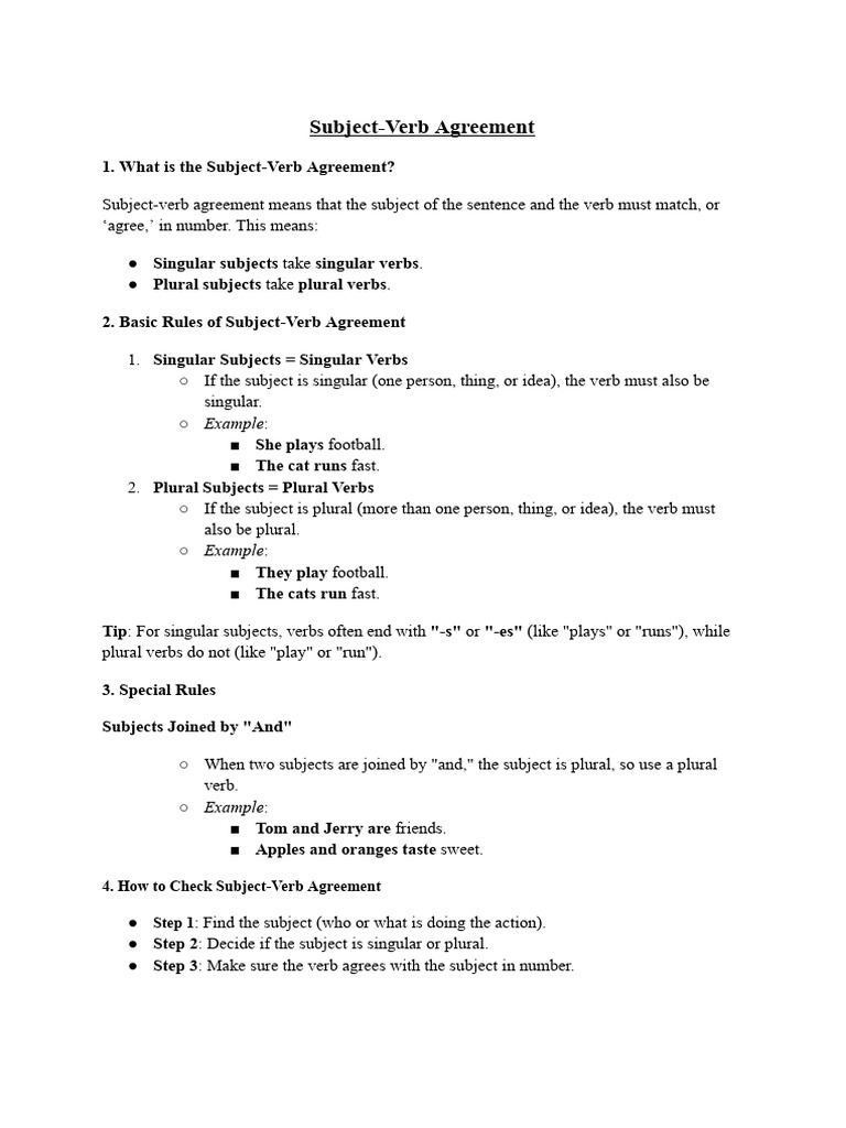 Subject_Verb_Agreement_Notes | PDF