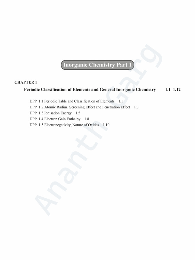 1 Periodic Classification of Elements and General Inorganic Chemistry | PDF