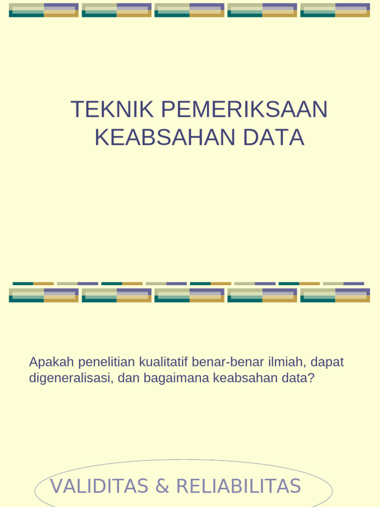 Keabsahan Data Kualitatif | PDF