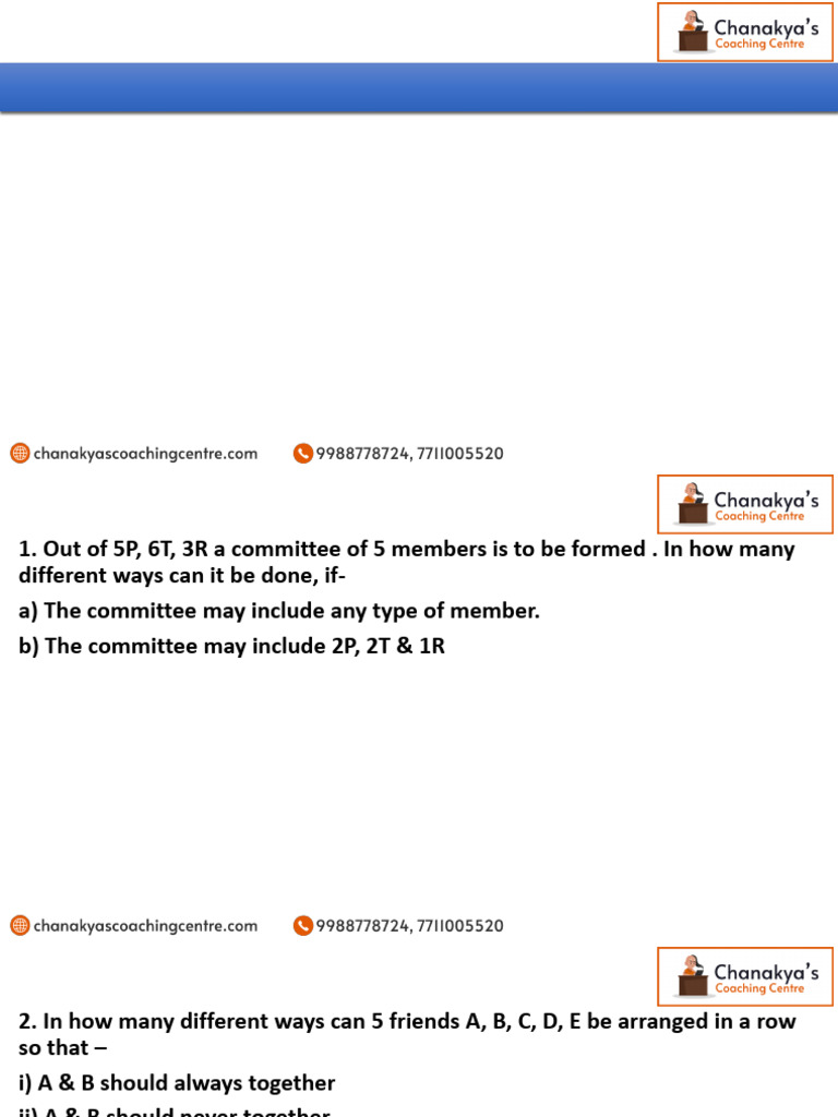 Permutation & Combination Problems Explained | PDF