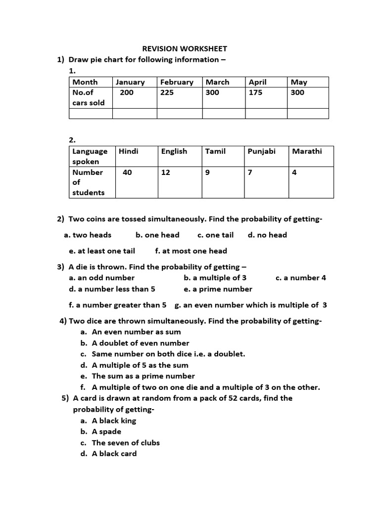 Revision Sheet-2 | PDF