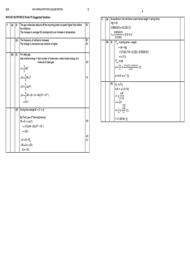2019 HCI Prelim H2 Physics 9749 P3 Suggested Sol | PDF | Radioactive Decay | Electromagnetic ...