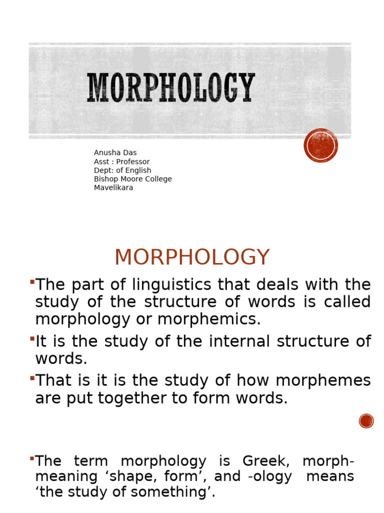 Morphology | PDF | Word | Morphology