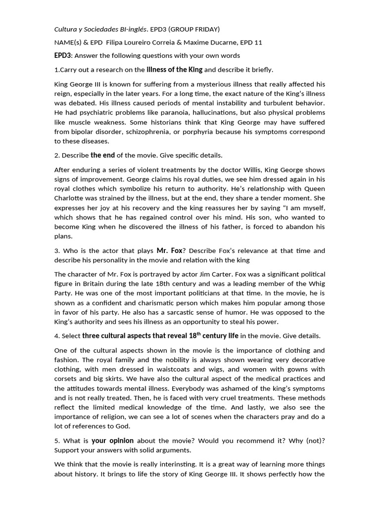 EPD 3-Task 2024-2025 (Group Friday) | PDF | Mental Disorder | Mental Health