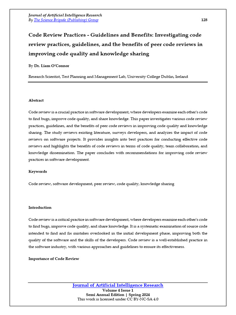 Code Review Practices - Guidelines and Benefits | PDF | Survey Methodology | Software Quality