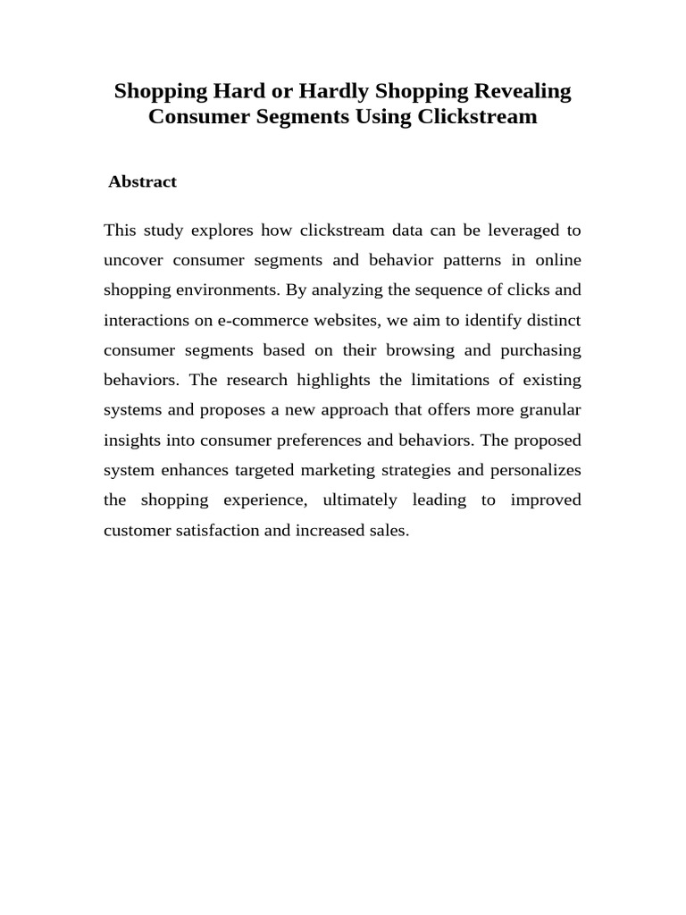 Shopping Hard or Hardly Shopping Revealing Consume - Docx Abstract ...