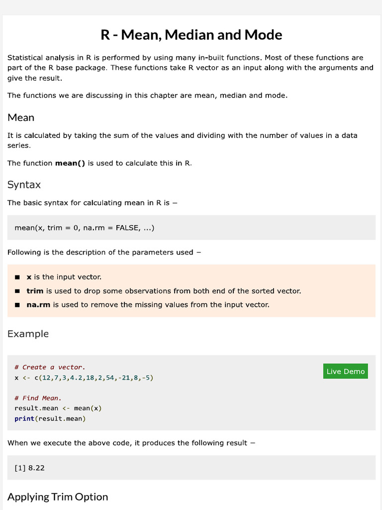 Mean Median Mode | PDF