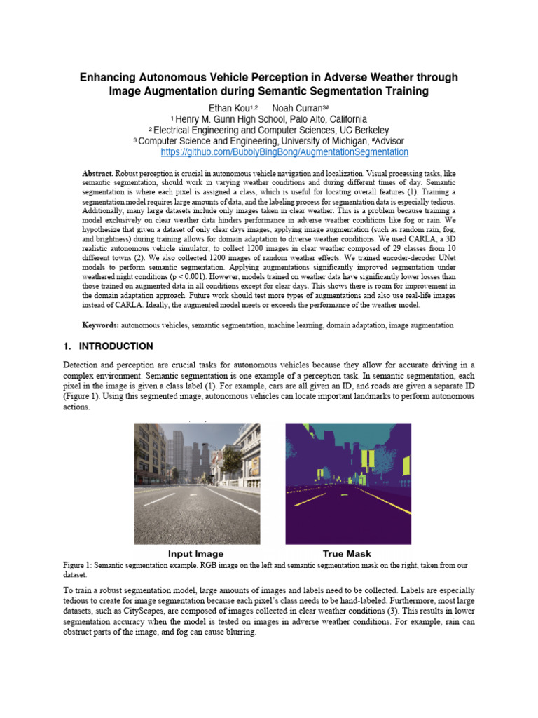 autonomous vehicle | PDF | Image Segmentation | Computing