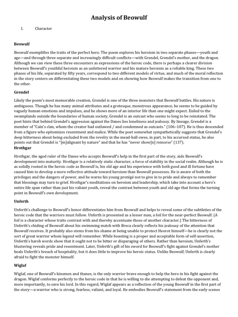 Analysis of Beowulf | PDF | Inferno (Dante) | Beowulf