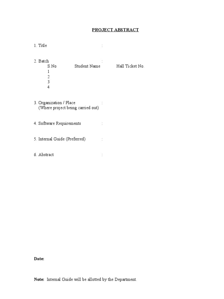 Project Abstract | PDF