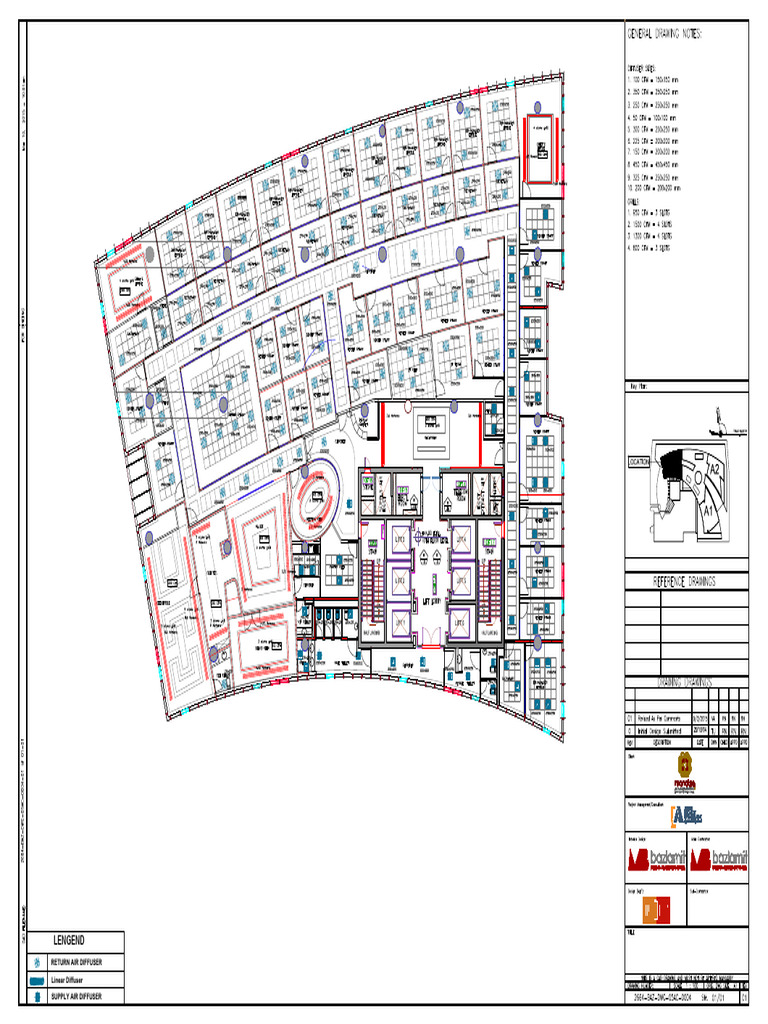2664 BAZ DWG 05AC 0004 01 of 01 01 Diffuser Plan Layout | PDF