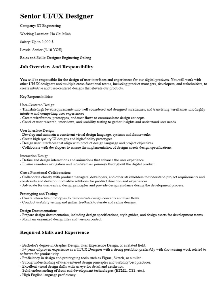 Senior UI_UX Designer (1)-1 | PDF | Human Communication | Information ...