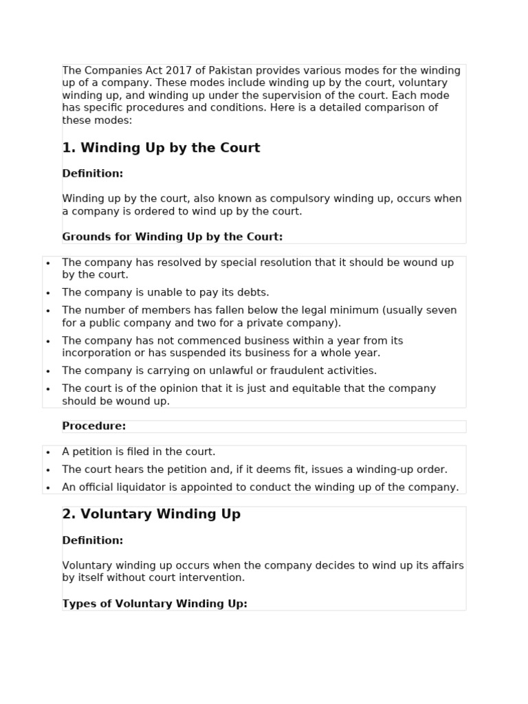 PAKISTAN Companies Act 2017 | PDF | Liquidation | Insolvency