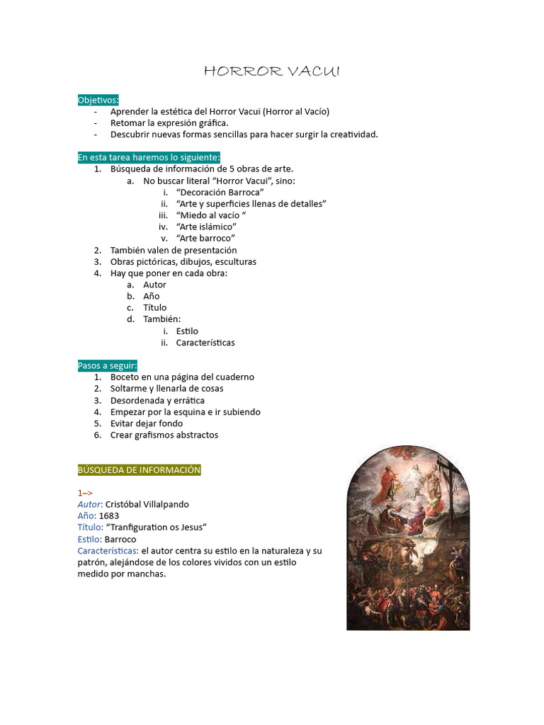 Horror Vacui | PDF | Barroco | Las artes