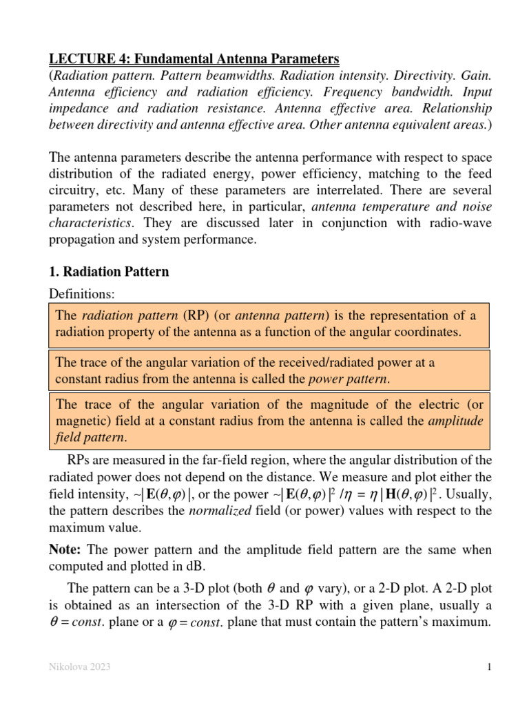 L04 Param | PDF | Antenna (Radio) | Radiation