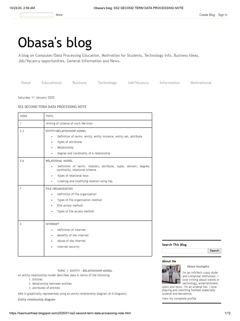 Obasa's Blog - Ss2 Second Term Data Processing Note | PDF | Malware ...