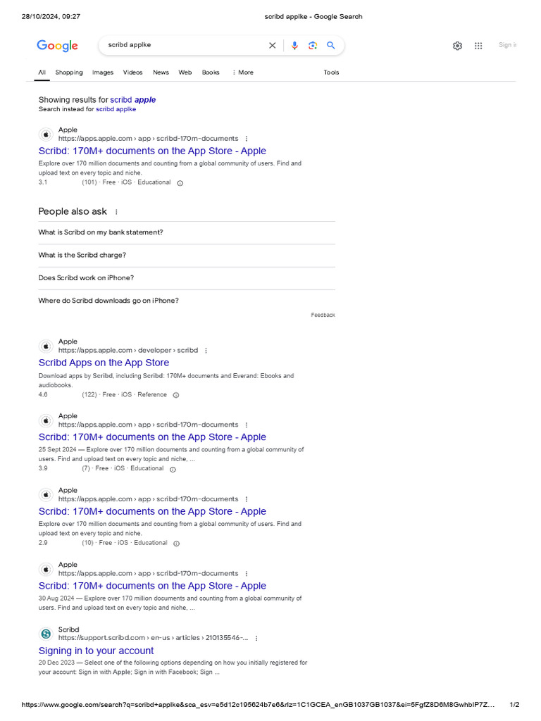 Scribd Applke - Google Search | PDF | Scribd | Apple Inc.