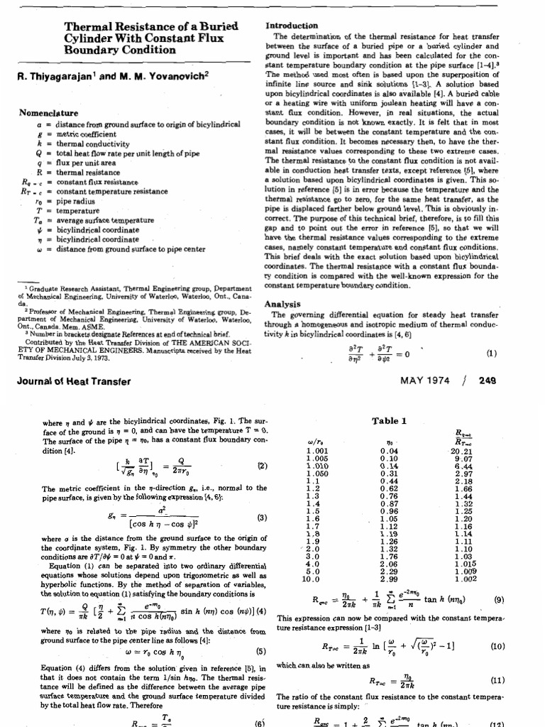 Thiyagarajan & Yovanovich (1974) Thermal Resistance of A Buried ...
