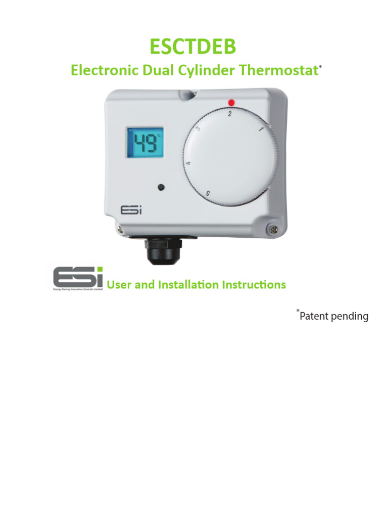 011 ESCTDEB Electronic Dual Cylinder Thermostat | PDF | Thermostat ...
