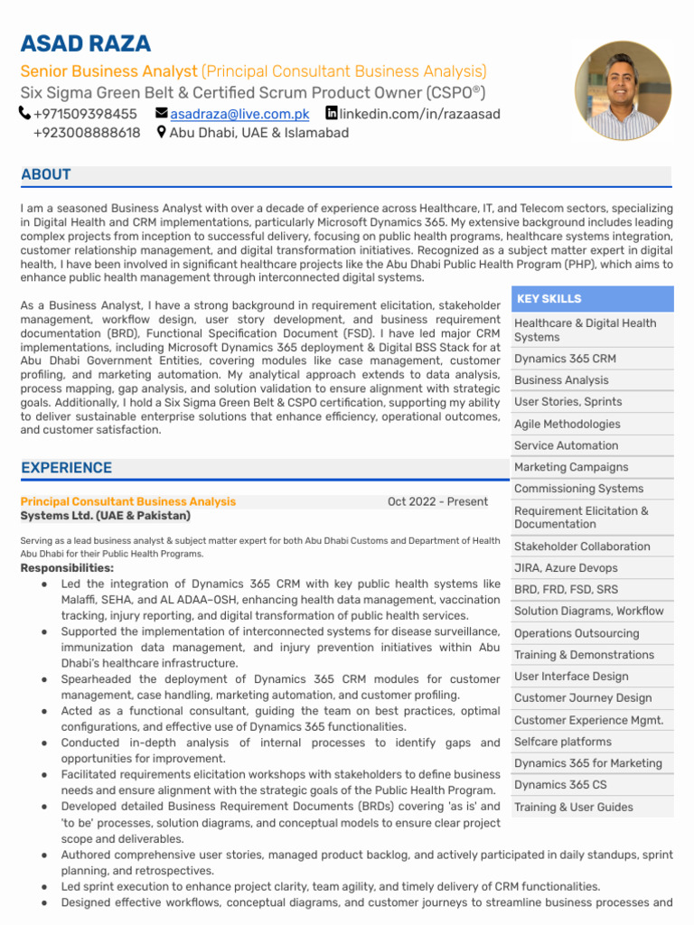 Asad R Business Analyst Hc Pdf Customer Relationship Management