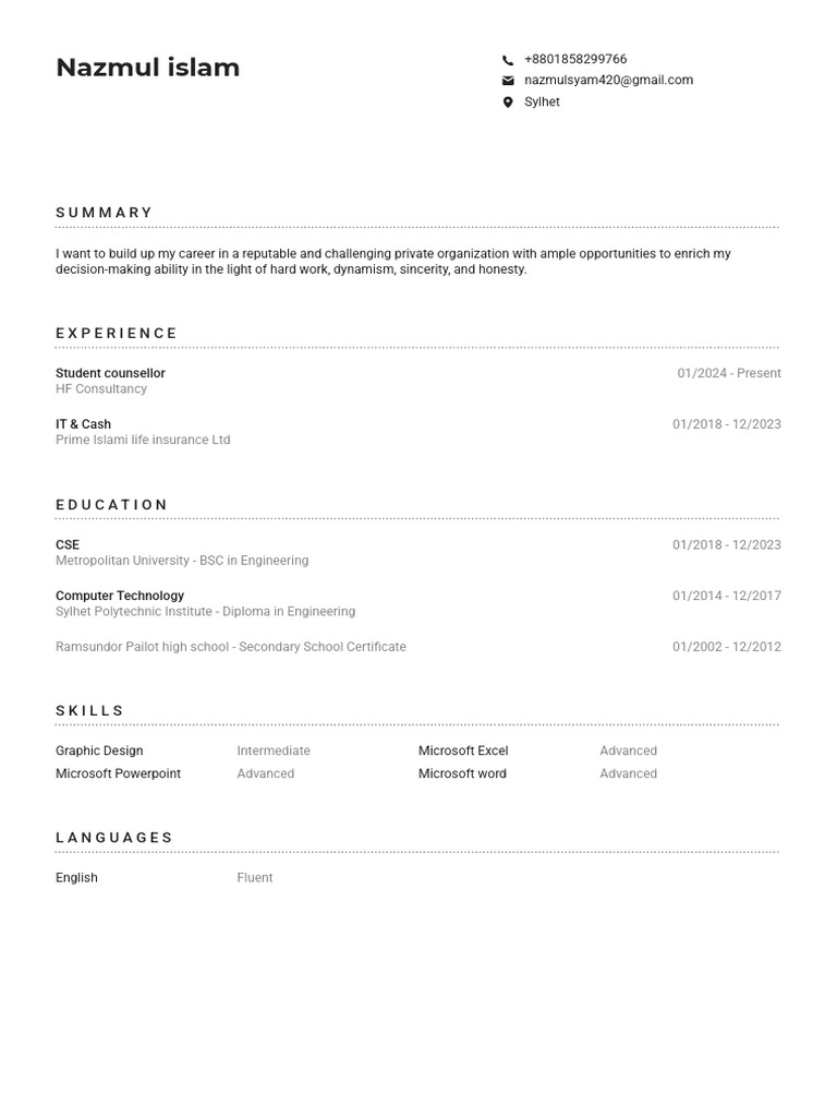Nazmul Islam CV | PDF